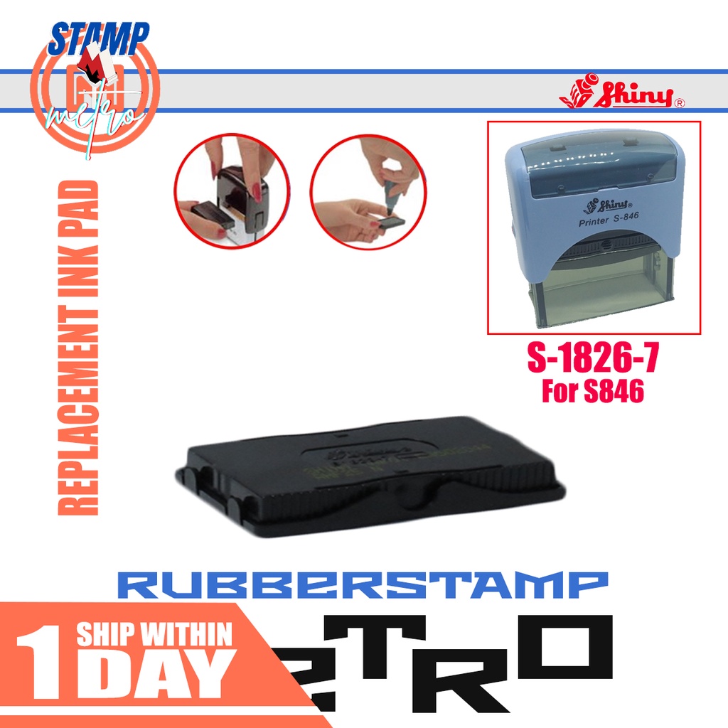 S-1826-7 Replacement pad for Shiny Self-inking Stamp [S846] | Shopee ...