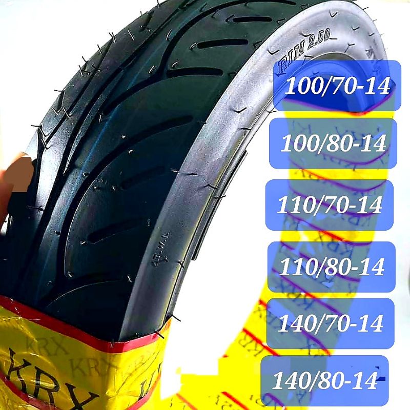 KRX 100/80/14. 110/70/14. 100/70/14. 110/80/14 , 140/70-14, 140/80-14 TUBELESS TIRE | Shopee ...