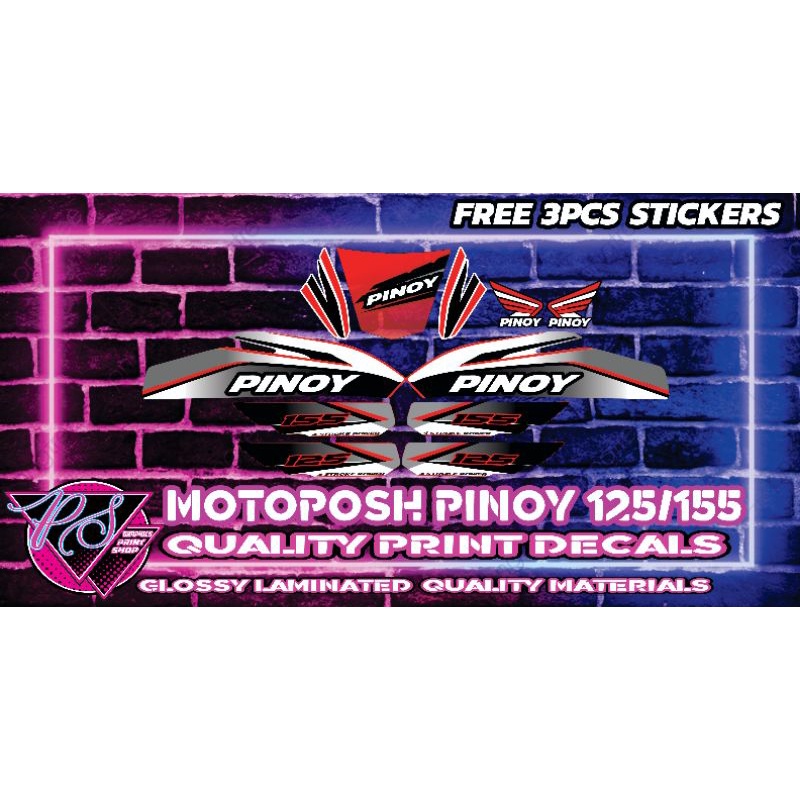 Motoposh Pinoy 125 155 Tmx Style Decals | Shopee Philippines