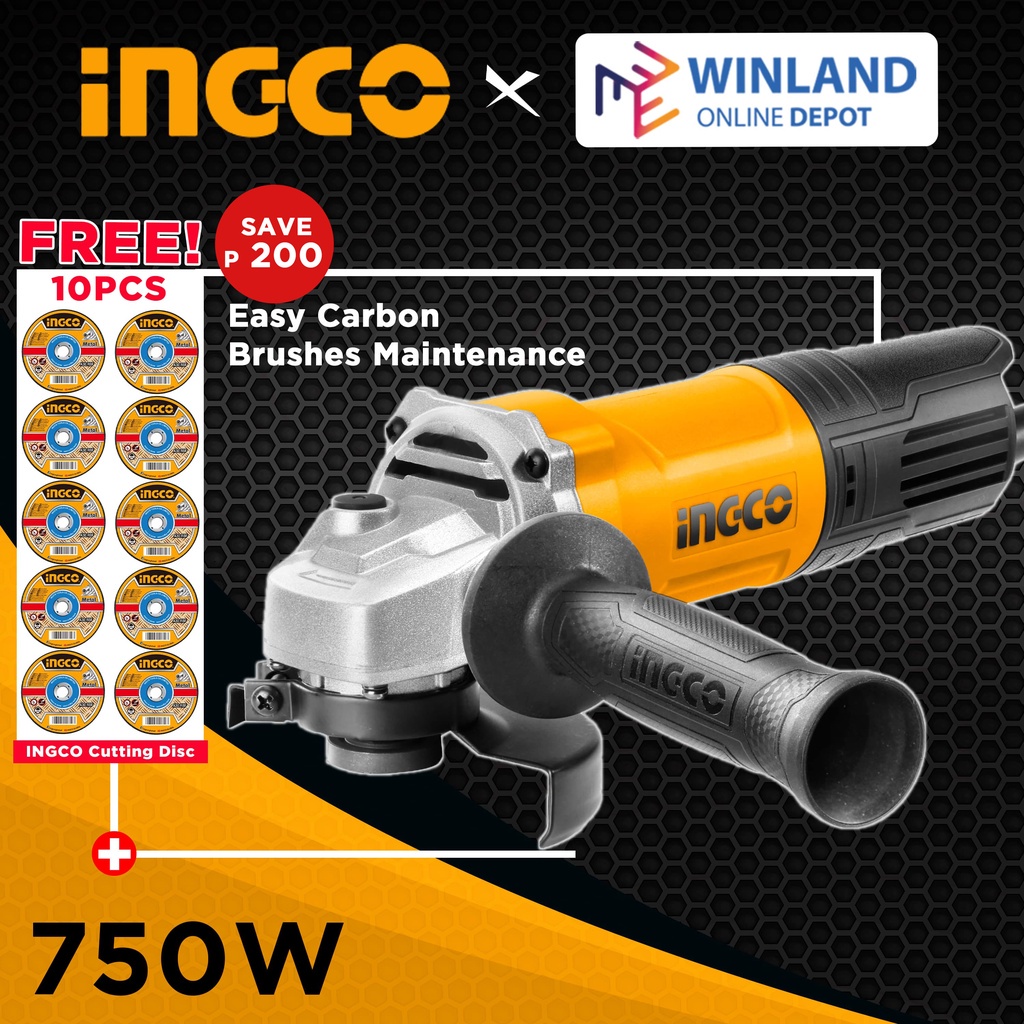 INGCO by Winland Angle Grinder Power Tools 4" 100mm AG70012-1 | Shopee ...