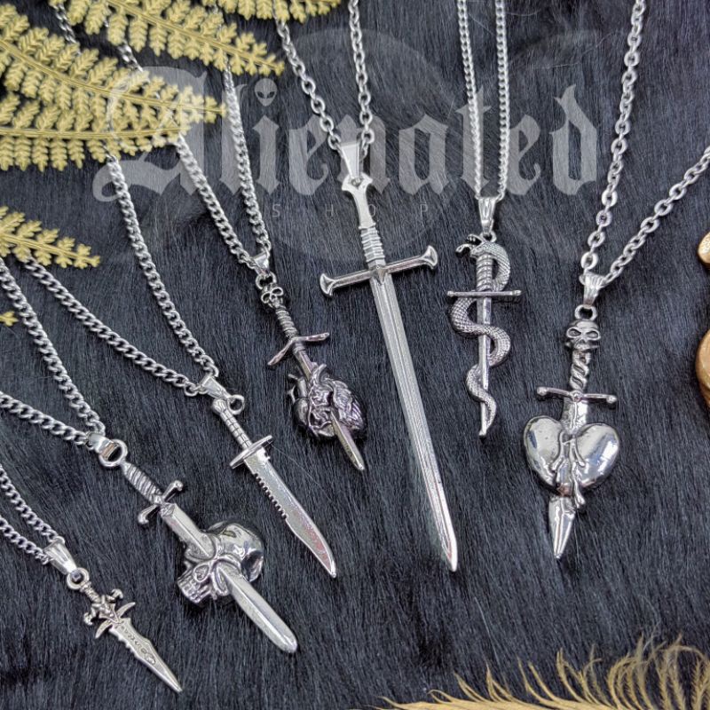 Alienated Shop | Dagger Chain Necklace Collection Gothic Grunge Witch ...