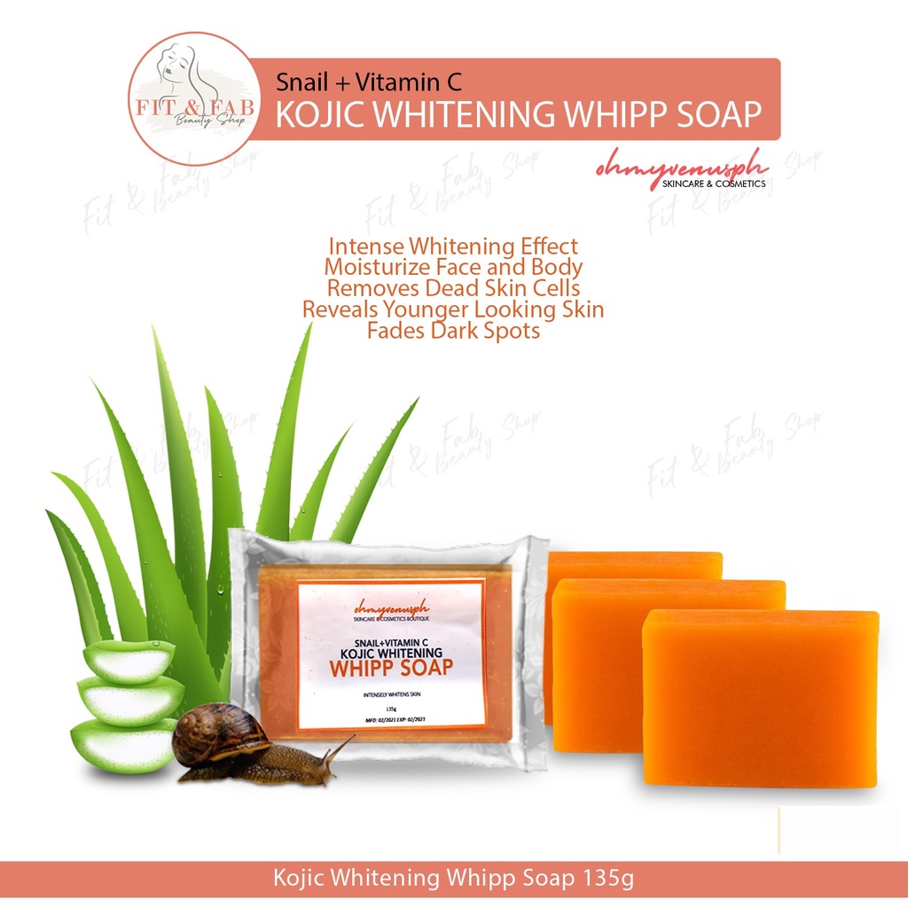 OMV 135g Snail +Vitamin C Kojic Premium Whitening Soap | Shopee Philippines