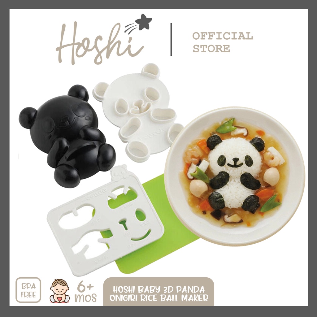 Hoshi Baby 3D Panda Onigiri Rice Ball & Nori Seaweed Press Cutter ...