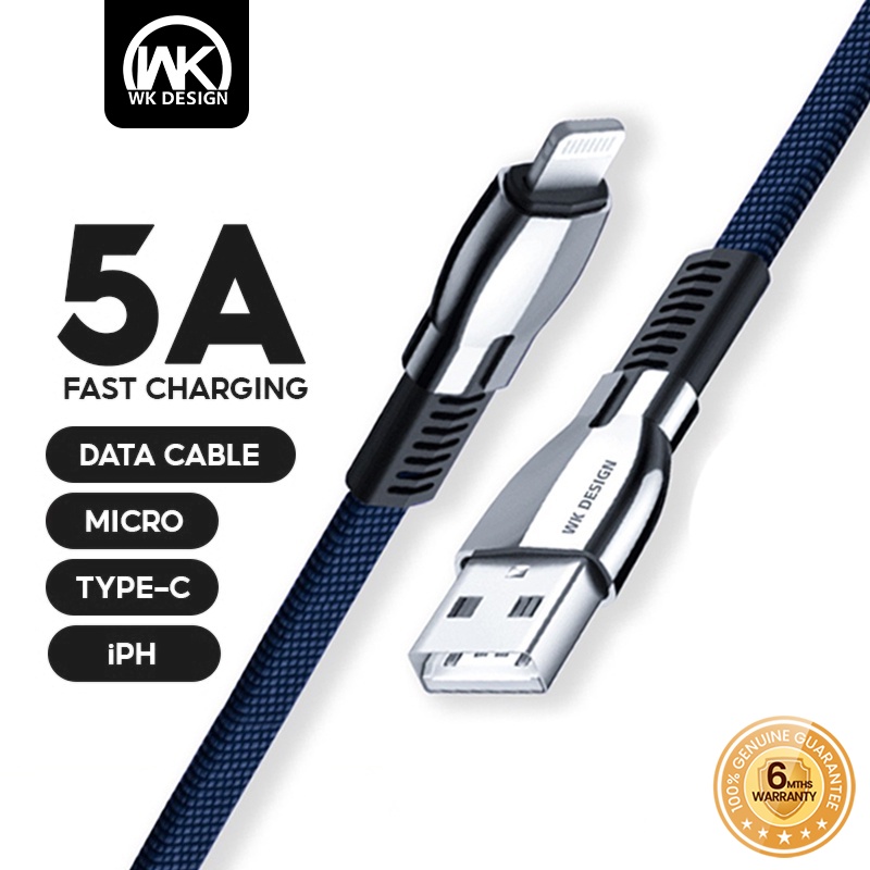 WK Design DC.107 5A Fast Charging Cable Metal head/braided wire Data ...