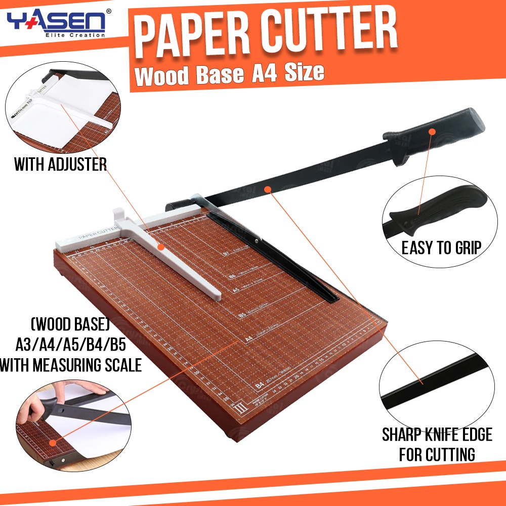 Officom Paper Cutter A3/A4/A5/B4/B5 Wood Base High Quality Cutter ...