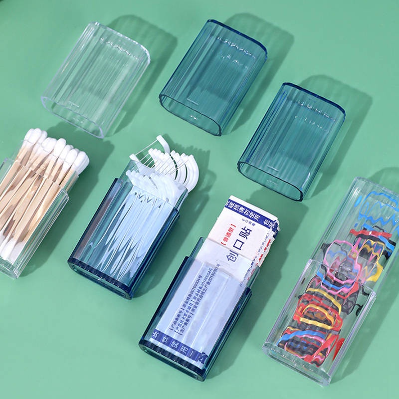 Transparent Small Objects Storage Box Travel Portable Cotton Swabs Band ...