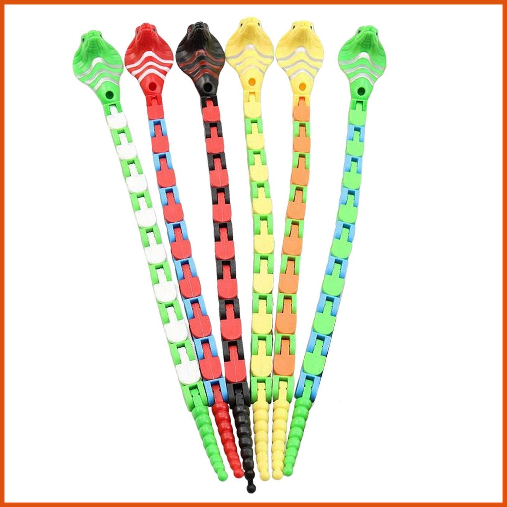 Wacky Wiggly Jointed Snakes 6PCS Wacky Tracks Toy Snake Click snap Toy ...