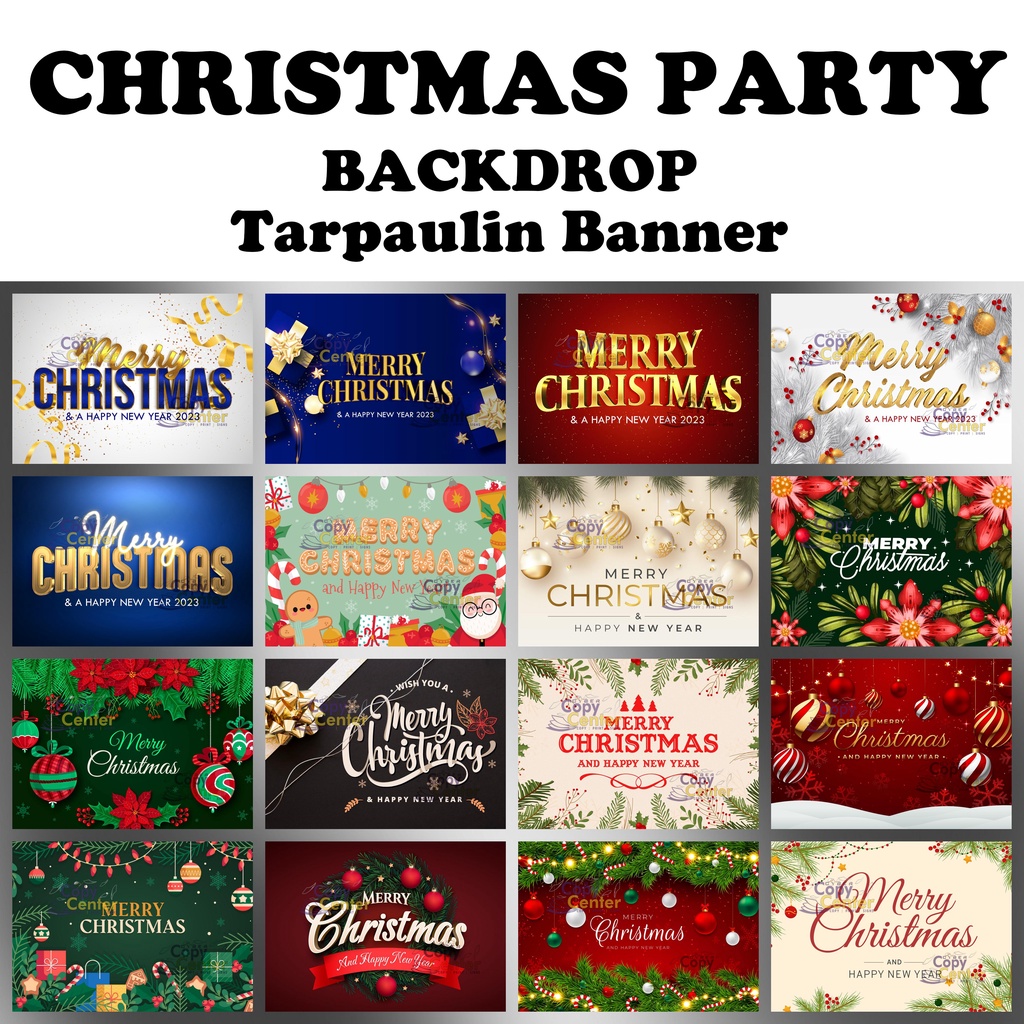 Merry Christmas Party Backdrop Tarpaulin Banner Happy New Year EXTRA ...