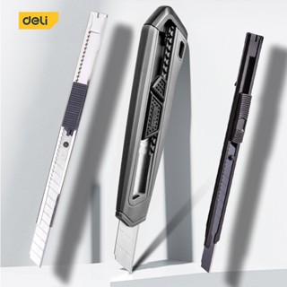Deli 9MM Original Utility Knife Retractable Cutter Stainless Steel ...