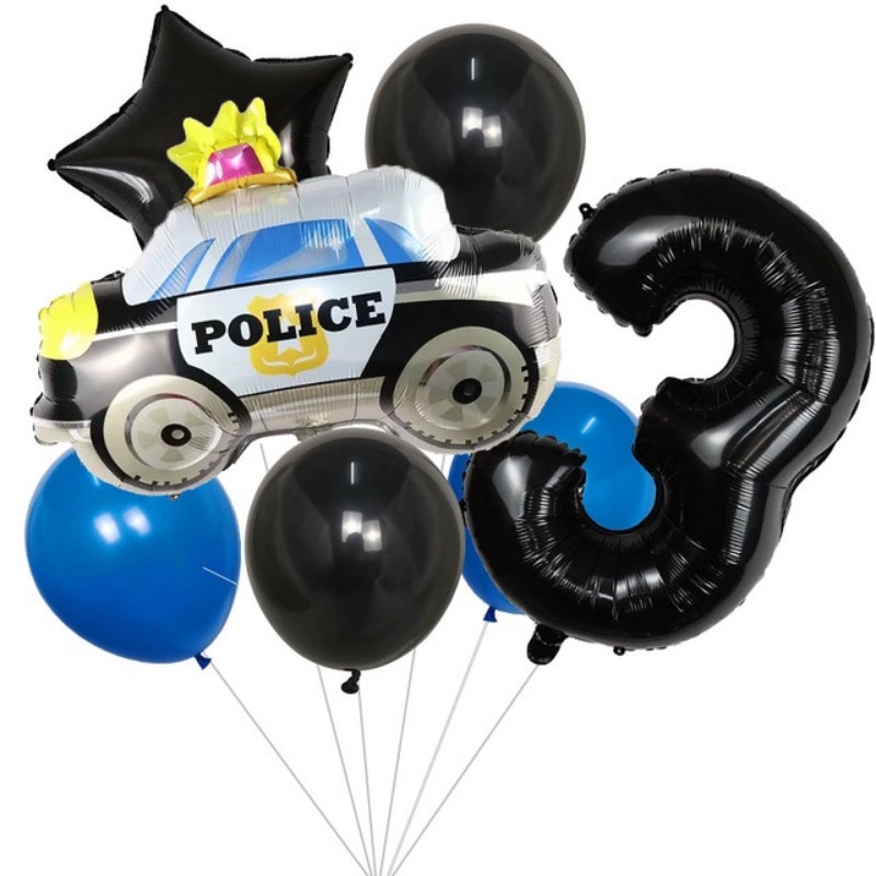 8pcs Engineering Vehicle Theme Balloons Construction Excavator Mini ...