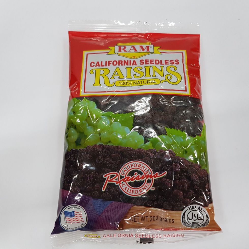 Ram California Seedless Raisins 100%natural 200g | Shopee Philippines
