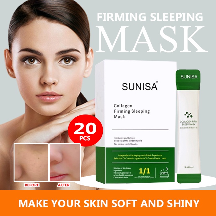 Authentic SUNISA 20Pcs Collagen Gelly Sleep Face Mask Firm Skin ...