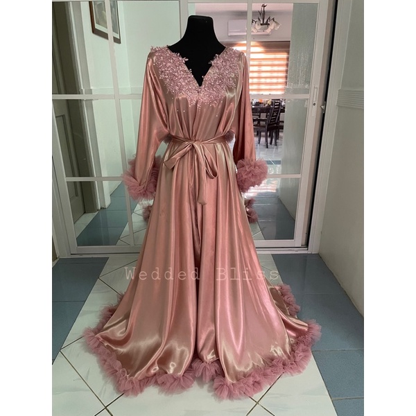 SILK SATIN BRIDAL ROBE (floorlength) | Shopee Philippines