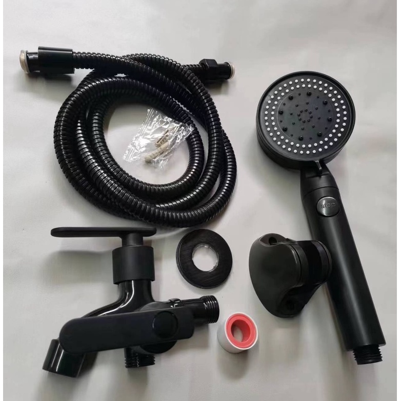 Stainless Shower Set with Faucet 4in1 Black Shower Head Set with Hose ...