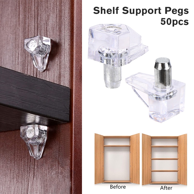 50pcs Shelf Support Peg Clear Plastic Support for Kitchen Furniture ...