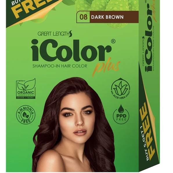 ICOLOR Plus Shampoo-In Hair Color Light Brown 30ml 5+1 FREE | Shopee ...