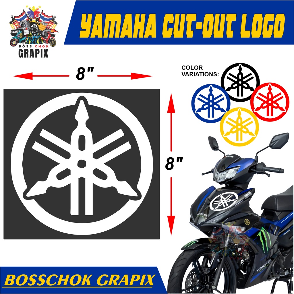 Yamaha Logo Vinyl Cutout Sticker Decals 8x8 inches - Sniper Mio Mio ...