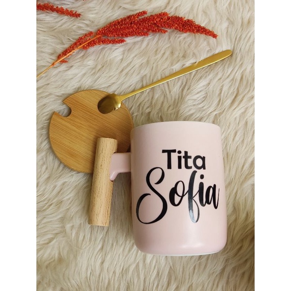 Personalized Coffee Nordic Ceramic Coffee Mug 350ml with Bamboo Lid ...