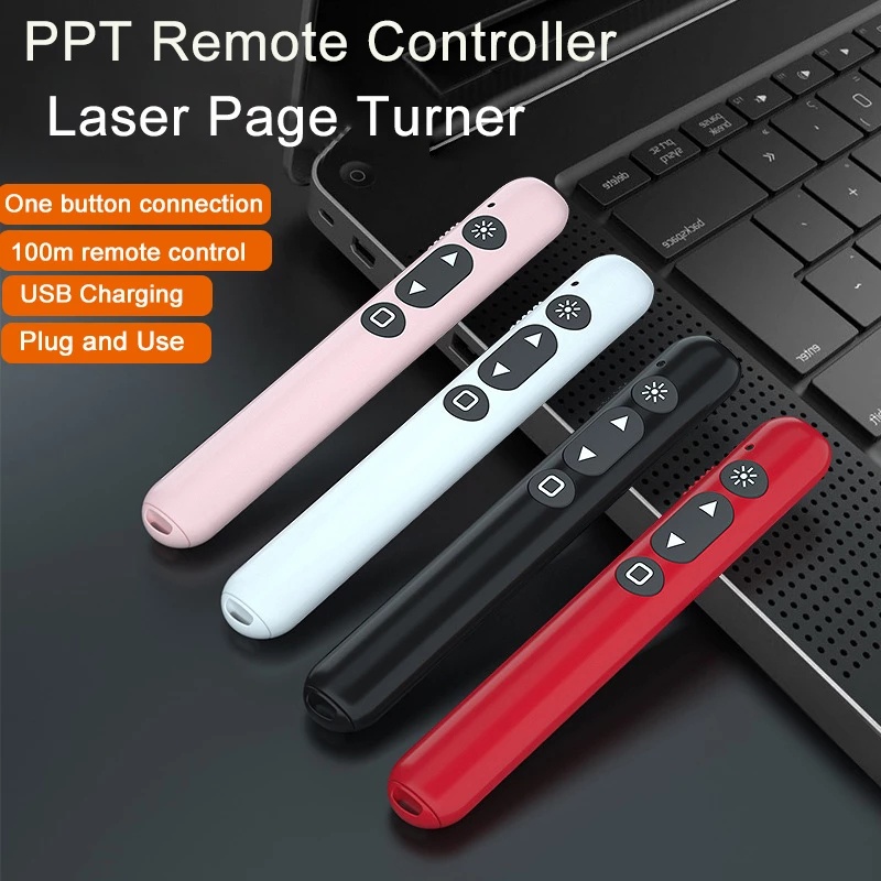 2.4 GHz PPT Powerpoint Presentation Wireless Remote Red LED Pointer ...