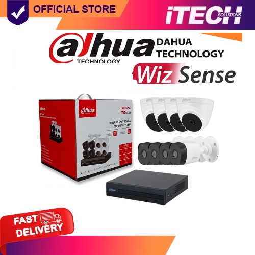 DAHUA CCTV DH-KIT-CVI2MP4B4T-I WIZSENSE 8CH KIT/HDCVI CAMERA 8/ACESSORY ...