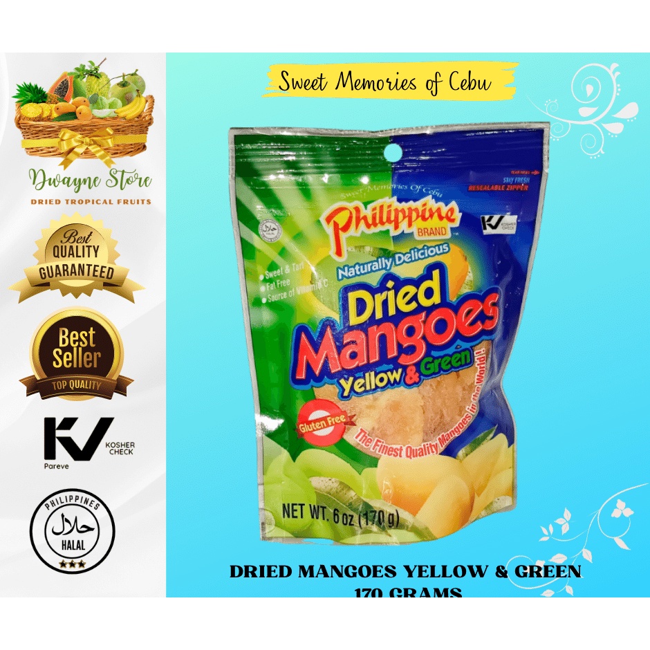 PHIL BRAND DRIED YELLOW & GREEN MANGOES 170G | Shopee Philippines