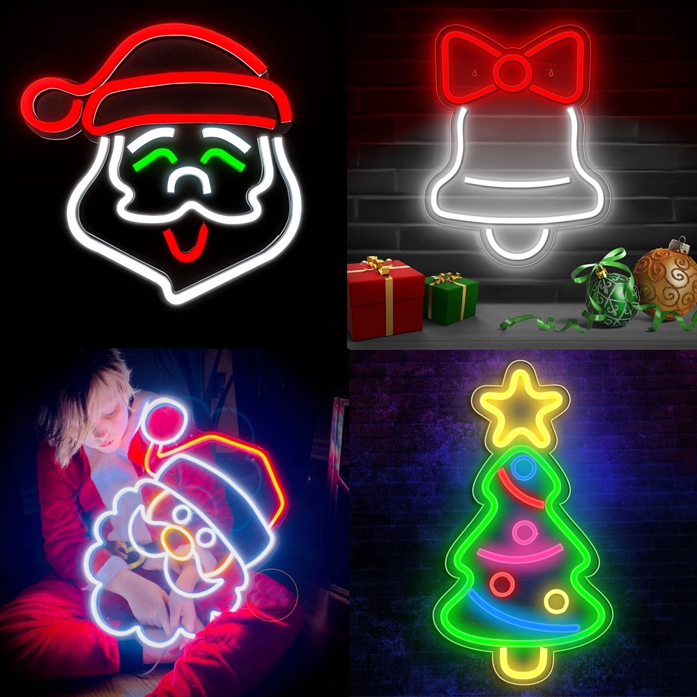 Santa Claus Neon Sign,Xmas Tree,Christmas LED Neon Signs for Wall Decor ...