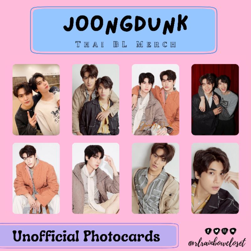 Thai BL JoongDunk Photocards Joong Archen Dunk Natachai | Shopee Philippines