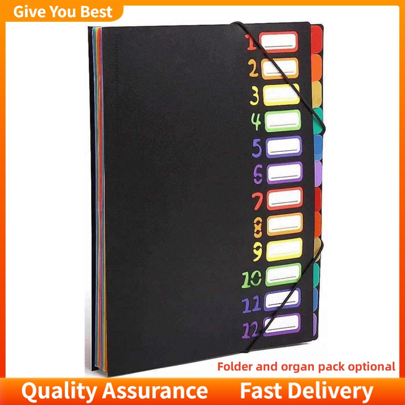 Expanding File Organizer 12/24 Pockets Accordion Folders Classify A4 ...