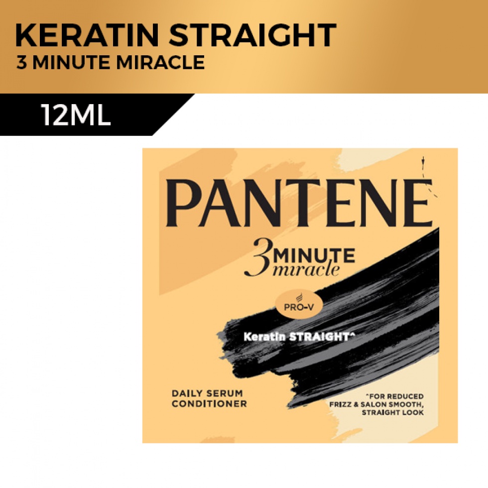 Pantene Conditioner 3-minute Miracle Keratin Straight 9ml 6s | Shopee ...