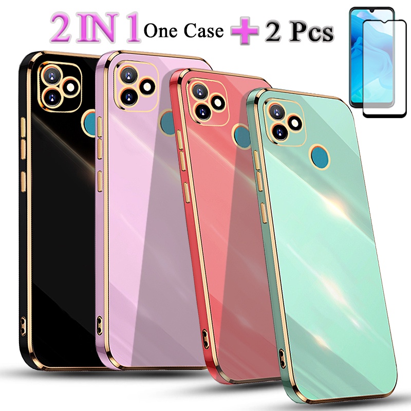 2 IN 1 ITEL Vision 1 P36 Play L6005 Gold Edge Plating Case With Ceramic ...