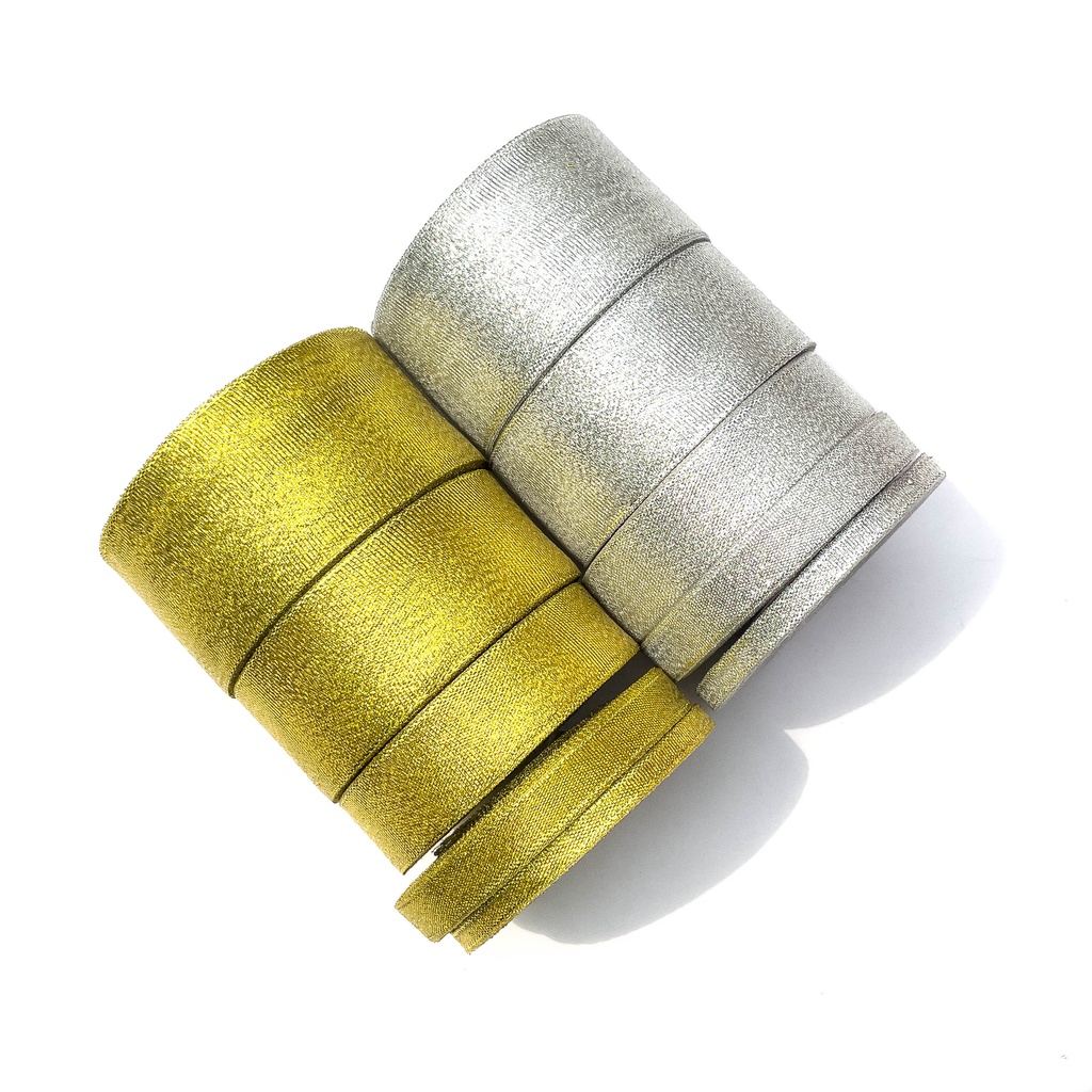 Metallic Ribbon Gold Silver Christmas Festive Ribbons 6 / 12 / 25 / 40 ...