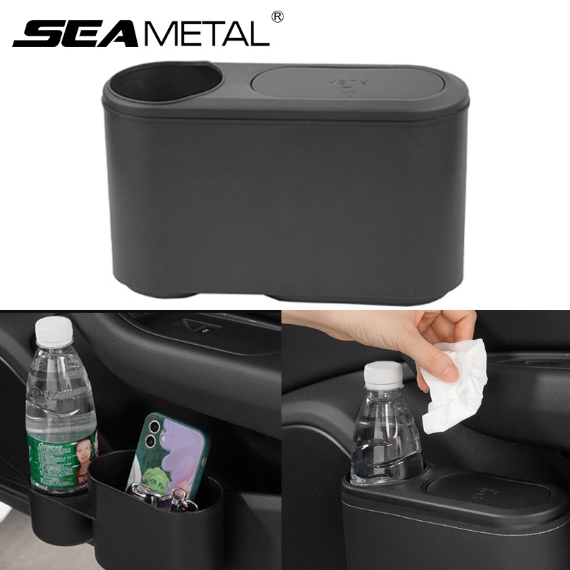 SEAMETAL Car Storage Box Trash Bin Garbage Can Hanging Multifunctional ...