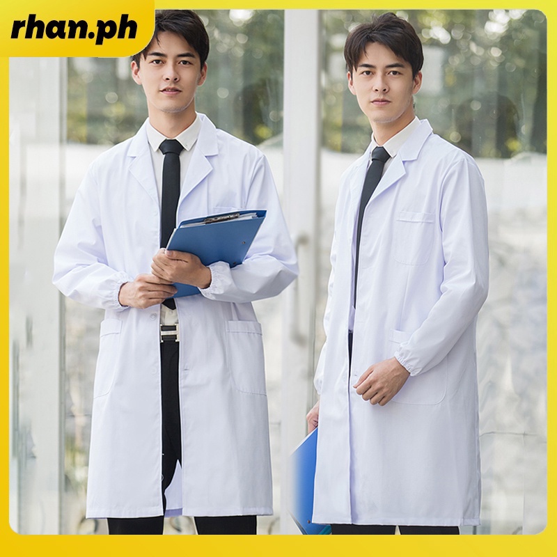 Lab Coat Lab Gown Long Sleeve White Laboratory Gown for Men White Coat ...