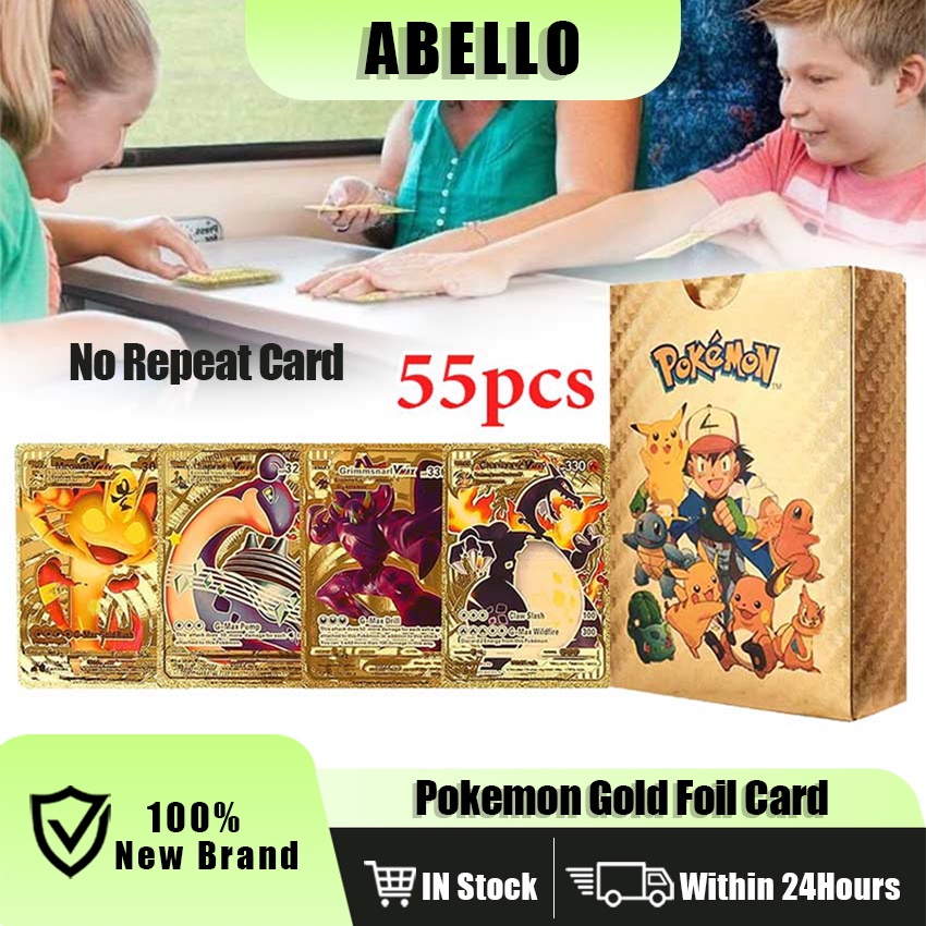 55Pcs/box Pokemon Animation Elf Magic Baby Cards Album Pokemon Gold ...