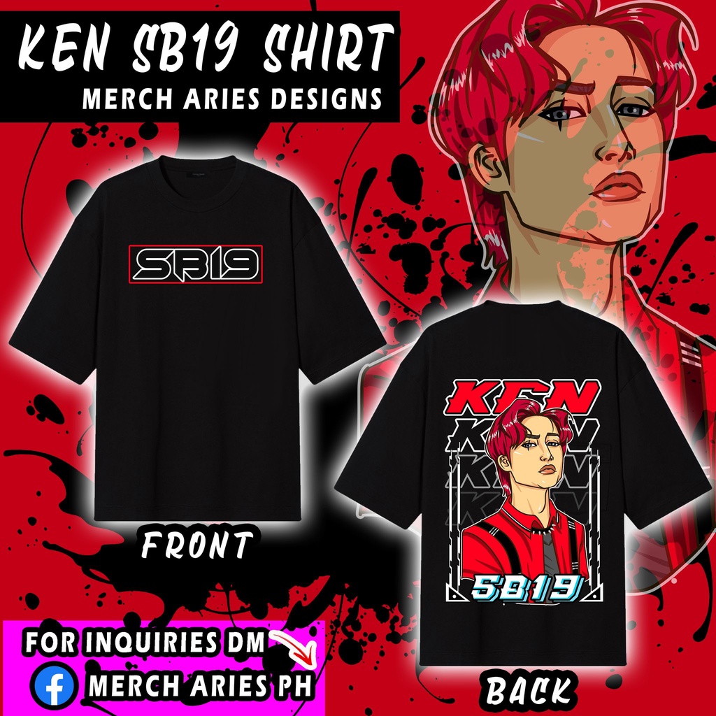 SB19 KEN OVERSIZED SHIRT MERCH ARIES NEW DESIGN BLACK SHIRT | Shopee ...