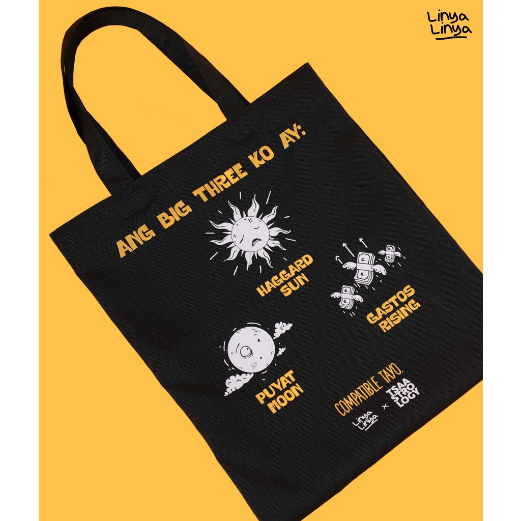 Linya-Linya Tote Bag Big Three: Haggard Sun, Puyat Moon, Gastos Rising ...