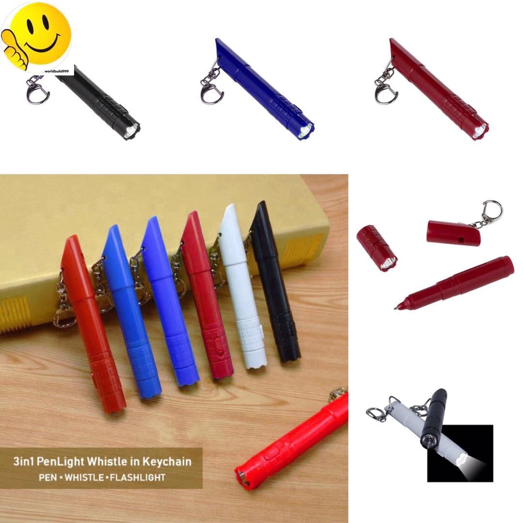D002 3 in 1 Ballpen Whistle with Flashlight | Shopee Philippines