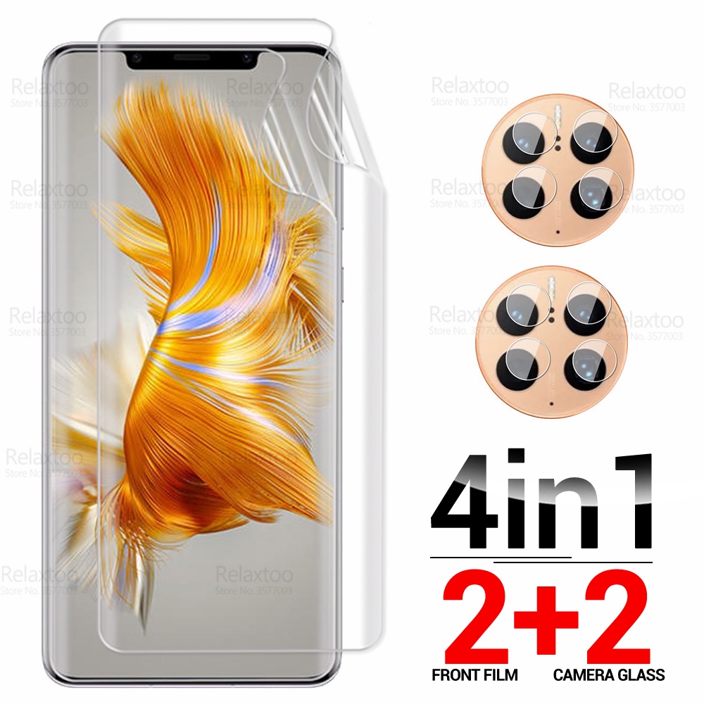 For Huawei Mate 50 Pro Hydrogel Film 4in1 Camera Glass Screen Protector ...