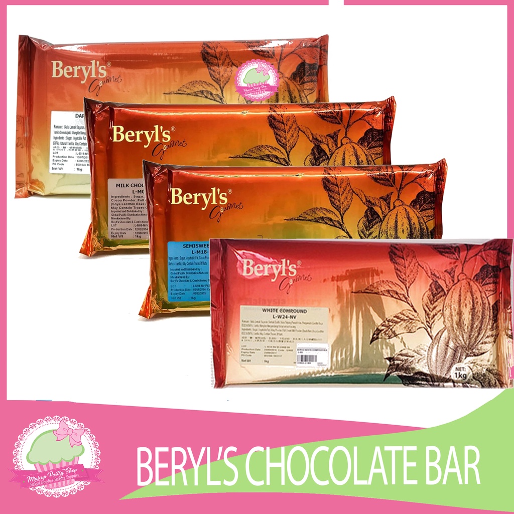 MPS | 1 Kilo Beryl's Chocolate Compound Bar - Dark chocolate - Milk ...