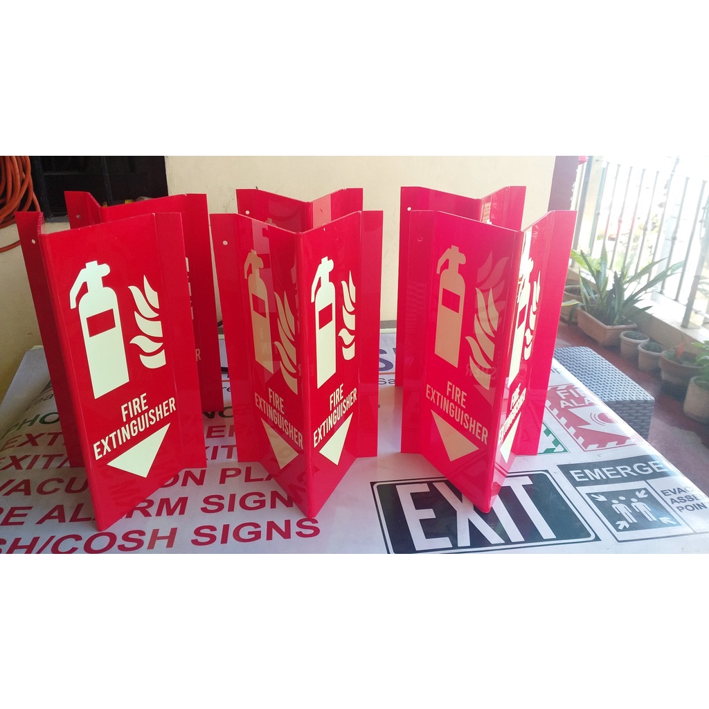Luminous Triangular Fire Extinguisher Sign 5x12 per panel | Shopee ...