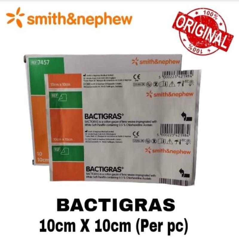 BACTIGRAS 10cm X 10cm by SMITH&NEPHEW ( SOLD PER PIECE ) | Shopee ...
