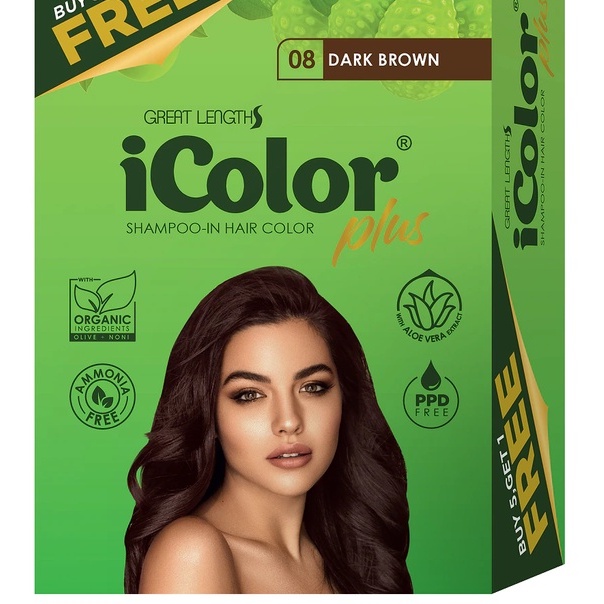 ICOLOR Plus Shampoo-In Hair Color Dark Brown 30ml 5+1 FREE | Shopee ...