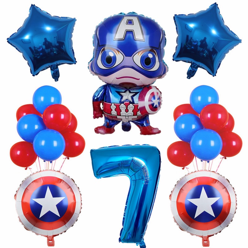 26pcs/set Captain America Balloon Set Party Decorations Boys Birthday ...