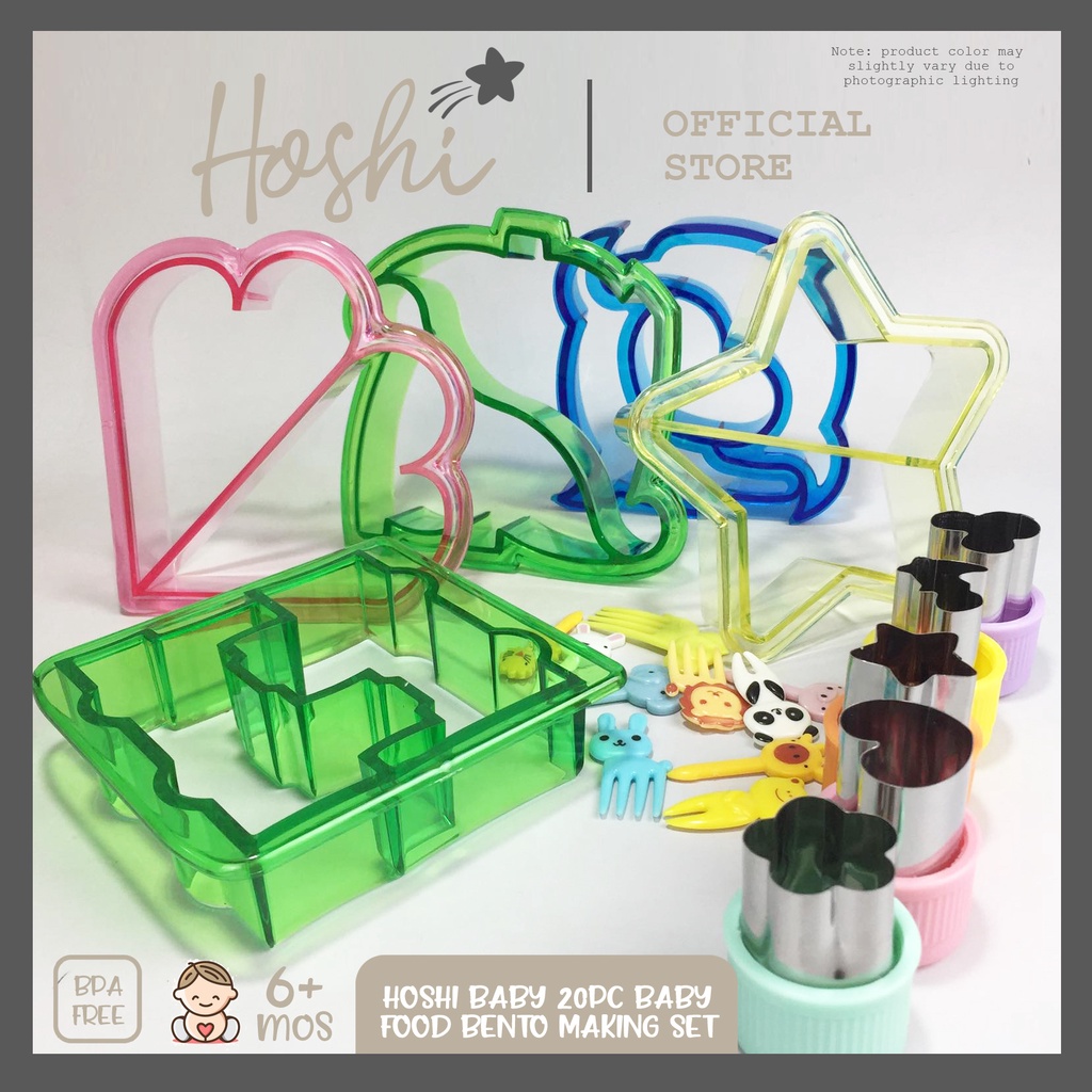 Hoshi Baby 20pc Baby Food Bento Making Set for Sushi, Onigiri, Bento ...