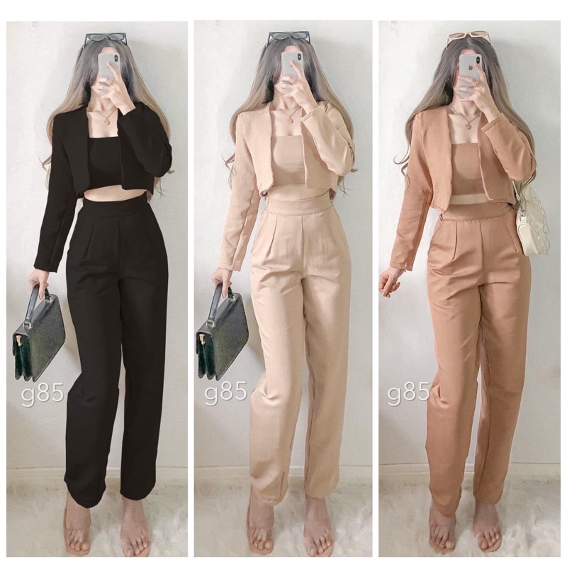 Olivia 3 In 1 Blazer Pants Terno Mall Quality Blazer Pants Coords Women Terno Sale