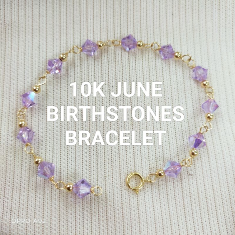 STOP&SHOP CEBU 10K JUNE BIRTHSTONES BRACELET | Shopee Philippines
