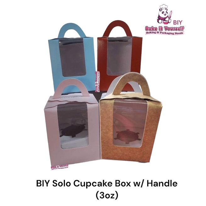 Cupcake Solo Box with Handle (for 3oz, Holder Included) | Shopee ...