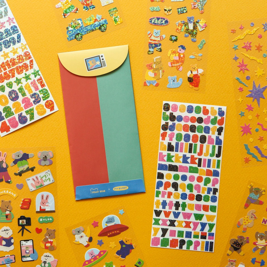 Dailylike | Korean Transparent and Hologram Remover Stickers Set for ...