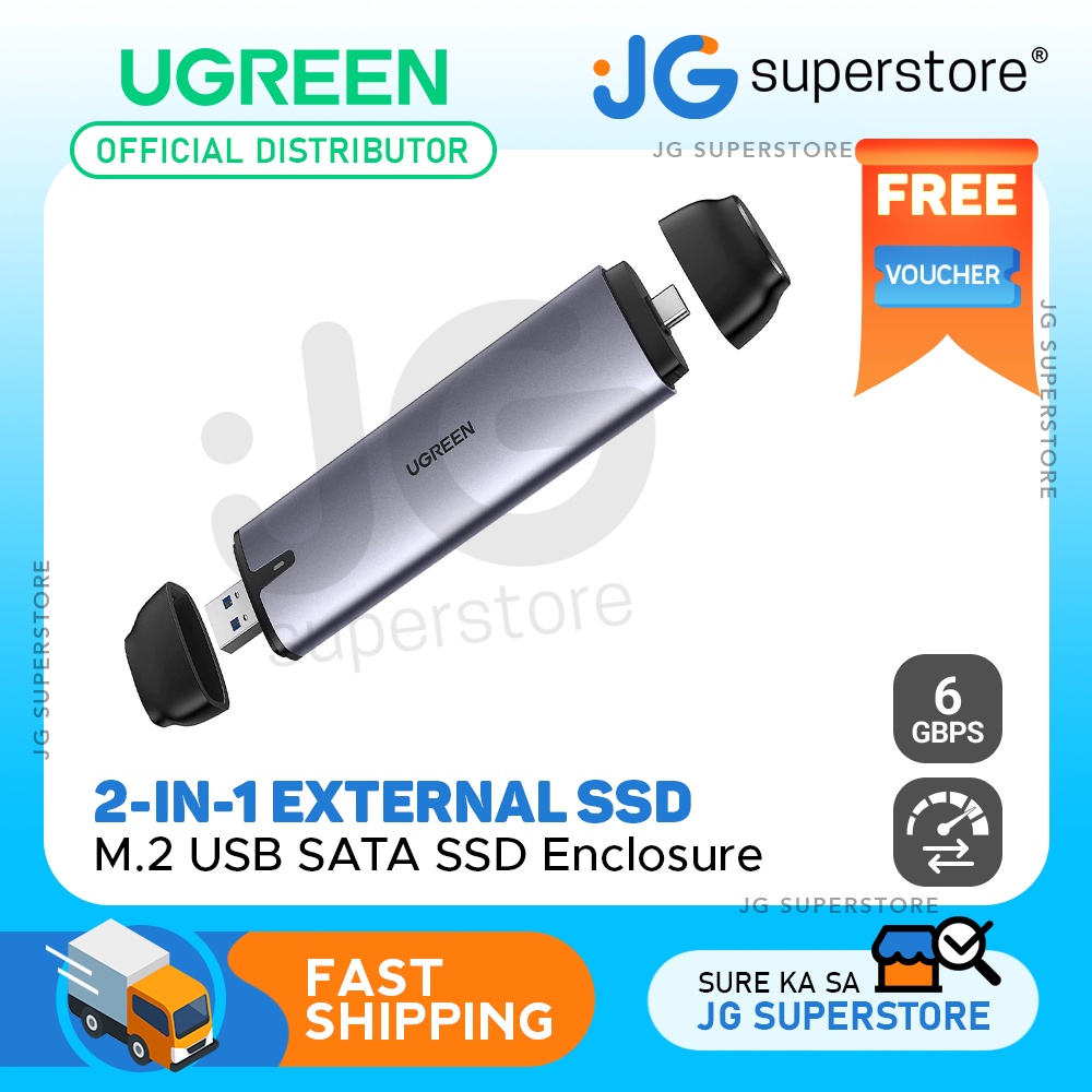 UGREEN 2-In-1 USB M.2 (B-Key) External SSD Solid State Drive Enclosure ...