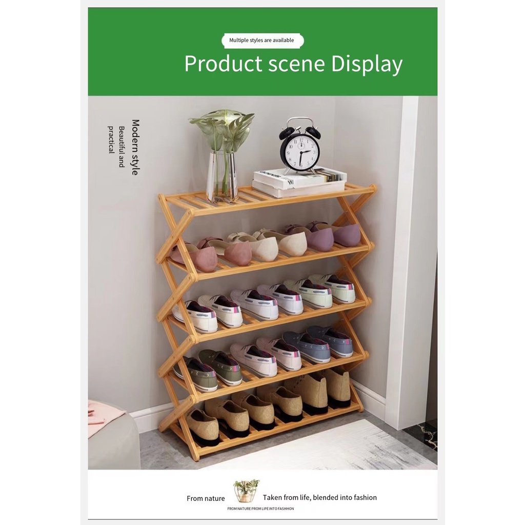Wooden Shoe rack organizer 3/4/5/6 layers Bamboo shoe rack cabinet Shoe ...